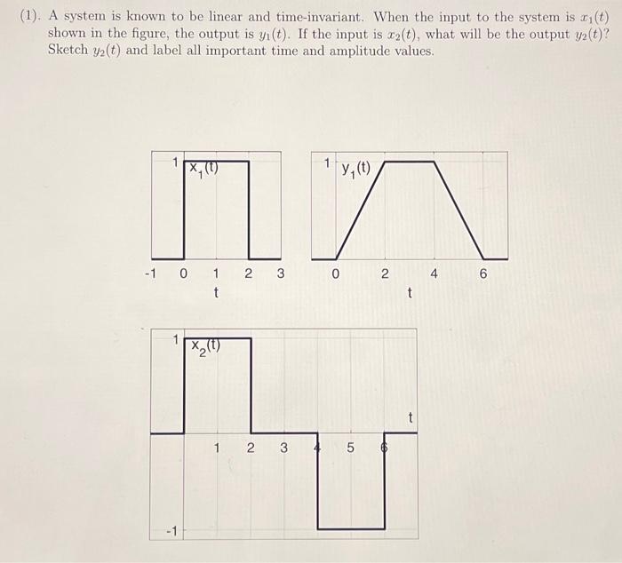 Solved (1). A system is known to be linear and | Chegg.com