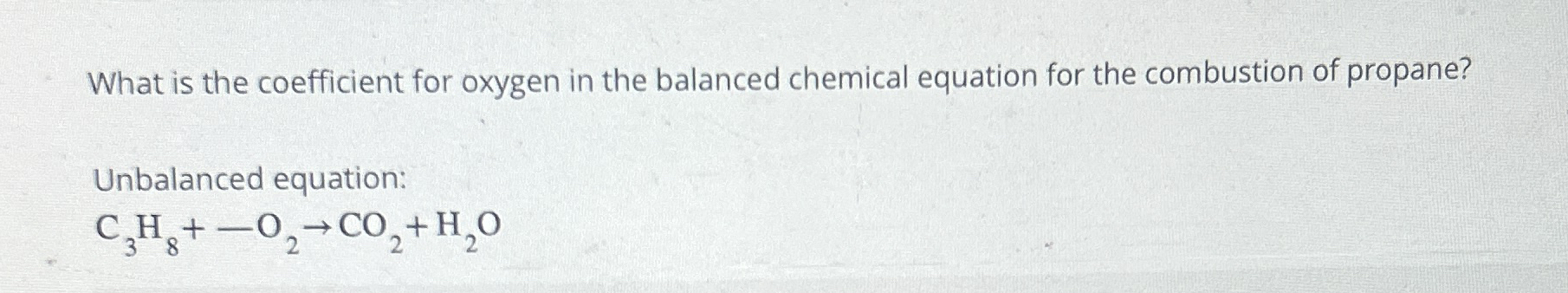 Solved What is the coefficient for oxygen in the balanced | Chegg.com