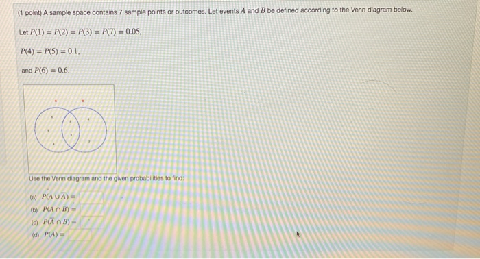 (1 point) A sample space contains 7 sample points or | Chegg.com