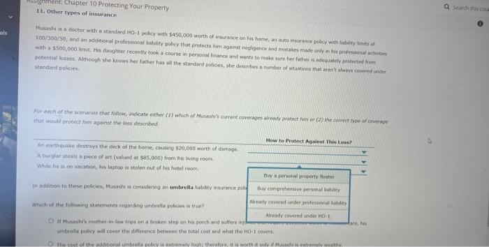 Solved Assignment Chapter 10 Protecting Your Property 11. | Chegg.com