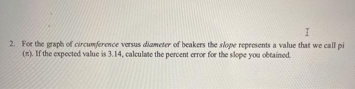 I 2. For the graph of circumference versus diameter | Chegg.com