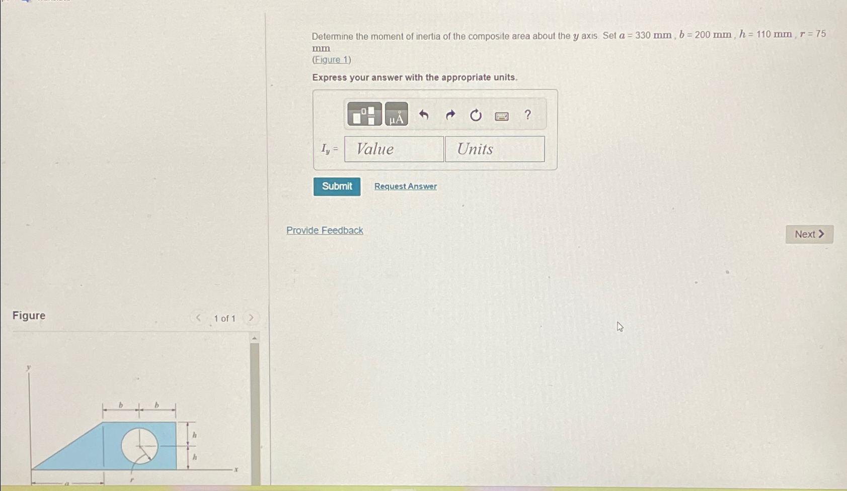 Solved Determine the moment of inertia of the composite area | Chegg.com