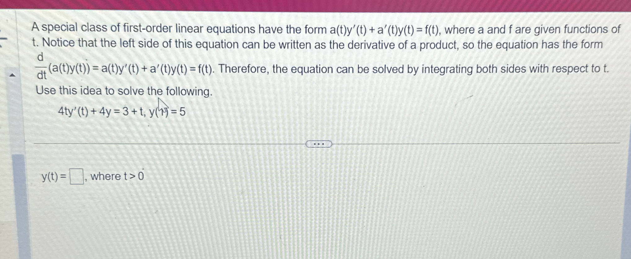 Solved A special class of first-order linear equations have | Chegg.com