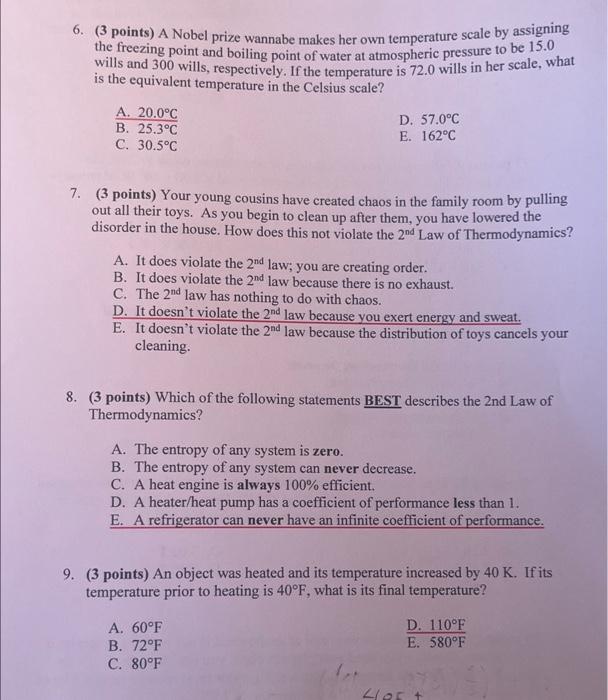 Solved 6. ( 3 points) A Nobel prize wannabe makes her own | Chegg.com