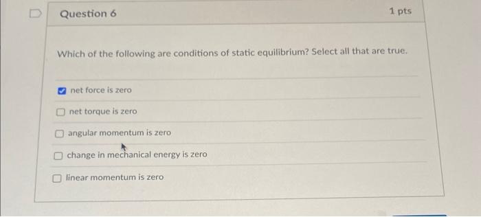 Solved Which of the following are conditions of static | Chegg.com