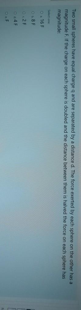 Solved Two small spheres have equal charge q and are | Chegg.com