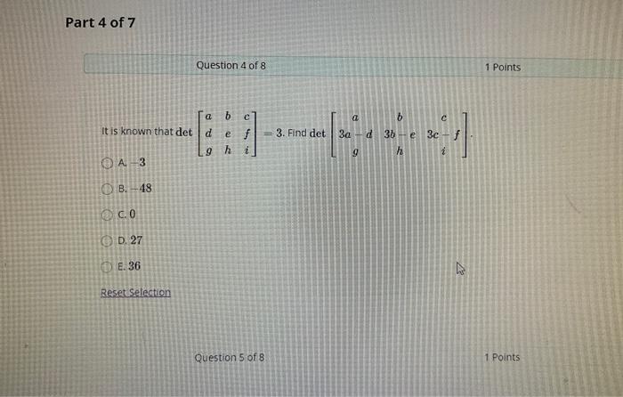 Solved It is known that det ⎣⎡adgbehcfi⎦⎤=3. Find det | Chegg.com Solved It is known that det ⎣⎡adgbehcfi⎦⎤=3. Find det | Chegg.com