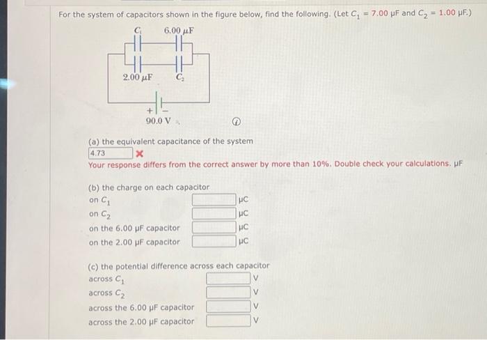Solved the system of capacitors shown in the figure below, | Chegg.com