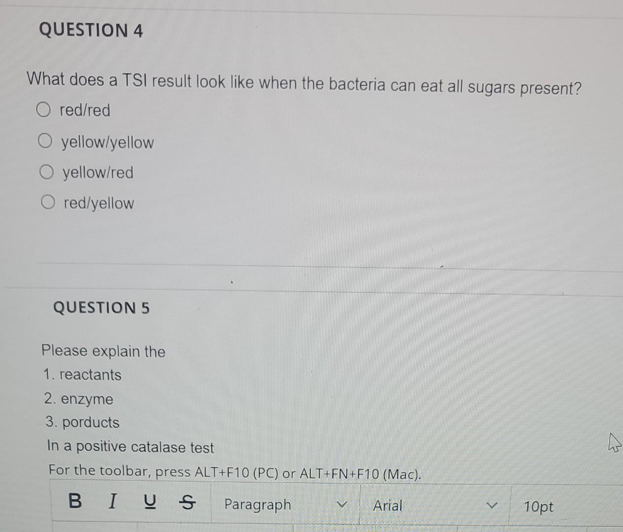 Solved What does a TSI result look like when the bacteria | Chegg.com