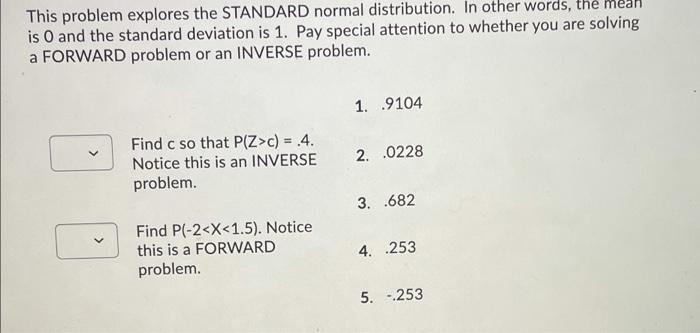 Solved This problem explores the STANDARD normal | Chegg.com