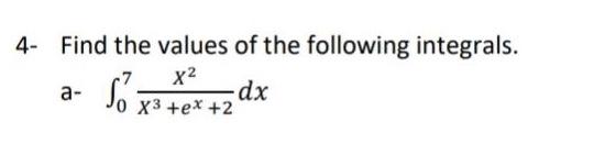 Solved 4- Find the values of the following integrals. a- | Chegg.com