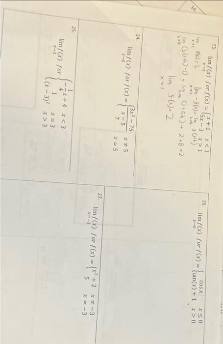 Solved 23. \\[ \\begin{array}{ll} \\lim _{x \\rightarrow 1} | Chegg.com