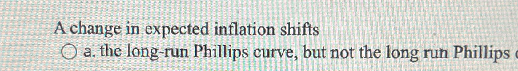 Solved A change in expected inflation shifts | Chegg.com