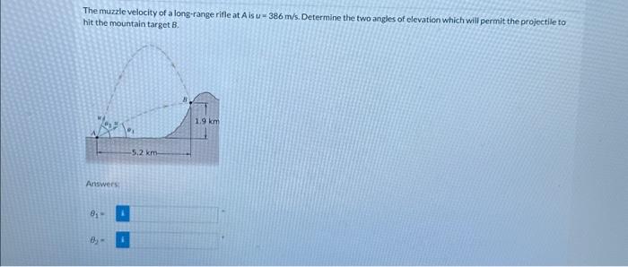 Solved The muzzle velocity of a long-range rifle at A is | Chegg.com