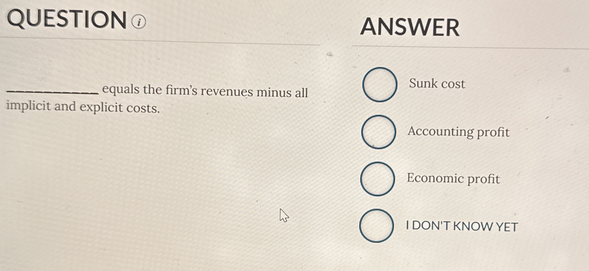 Solved QUESTION(i)equals the firm's revenues minus all | Chegg.com