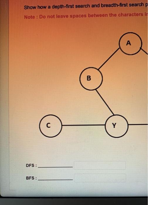 Solved DFS: Show how a depth-first search and breadth-first | Chegg.com
