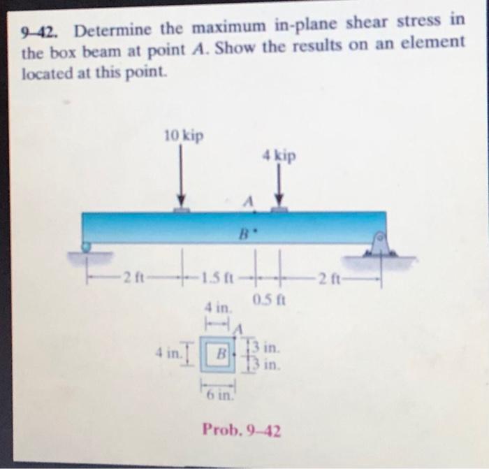 Solved 9-42. Determine the maximum in-plane shear stress in | Chegg.com