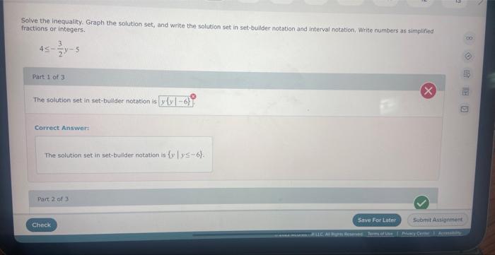 Solved Solve the inequality. Graph the solution. set, and | Chegg.com
