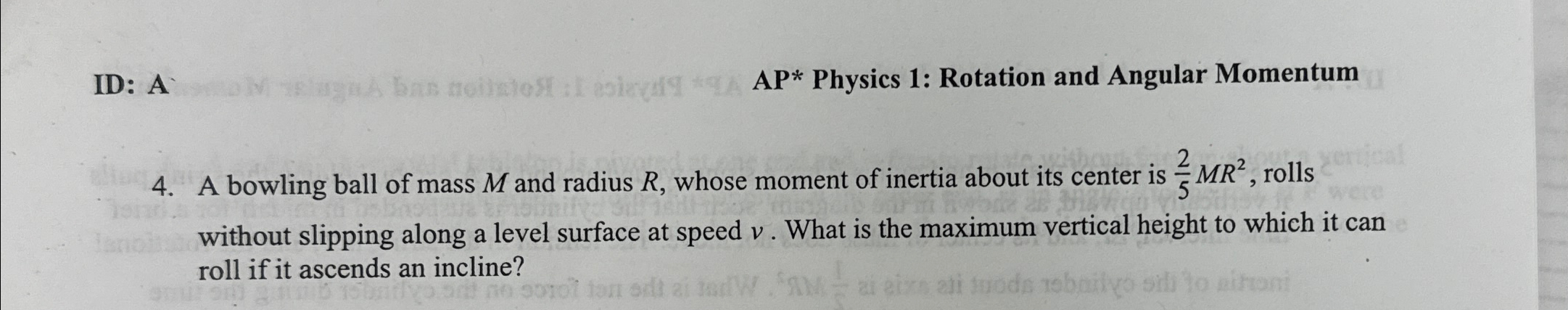 Solved ID: AAP* ﻿Physics 1: Rotation and Angular Momentum4. | Chegg.com