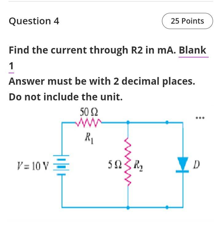 Solved Find the current through R2 in mA. Blank −1 Answer | Chegg.com