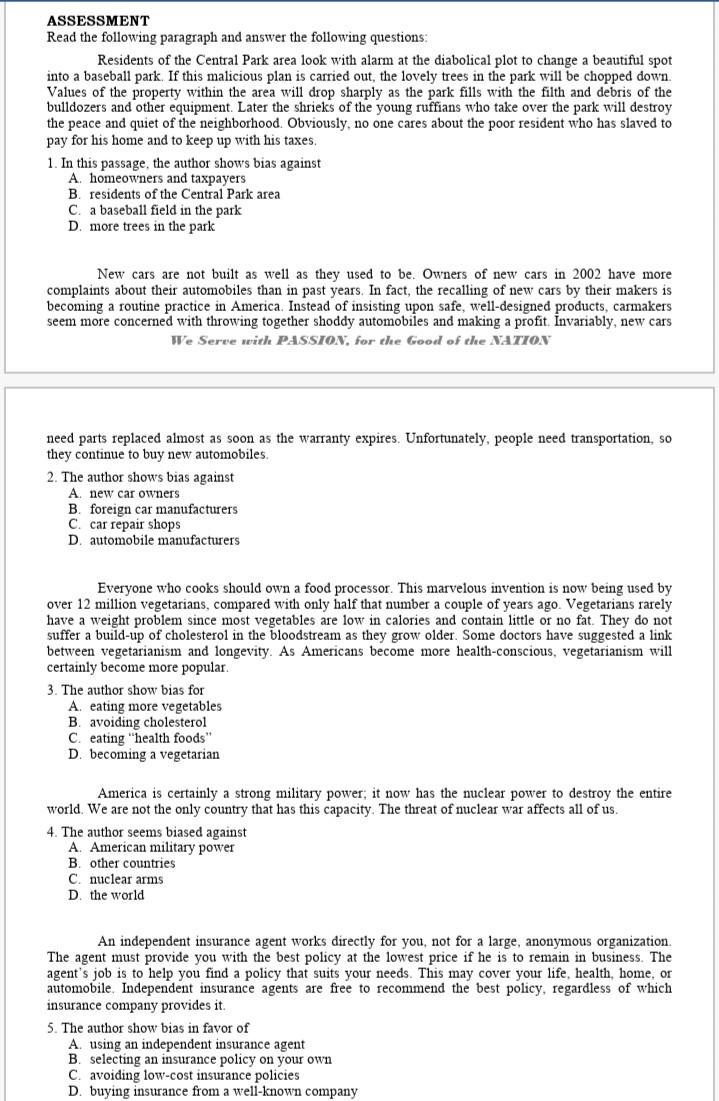 Activity 2 Read the following paragraphs and try to | Chegg.com