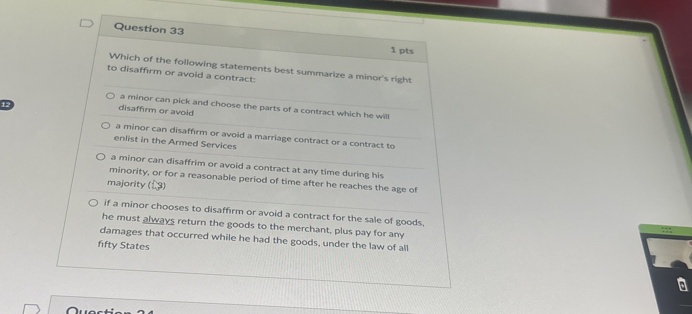 Solved Question 331 ﻿ptsWhich of the following statements | Chegg.com