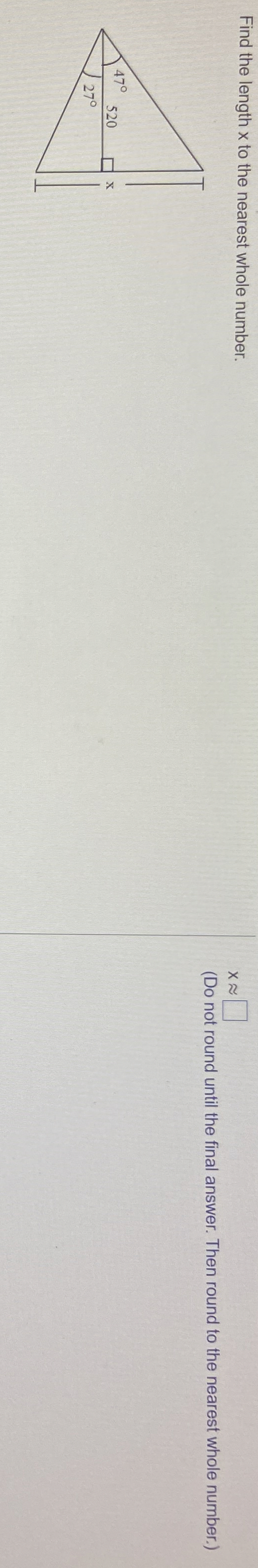 Solved x~~(Do not round until the final answer. Then round | Chegg.com