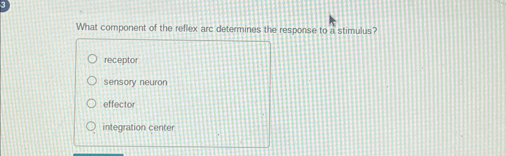 Solved 3What component of the reflex arc determines the | Chegg.com