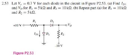 Solved Let v gamma = 0.7 for each diode in the circuit in | Chegg.com