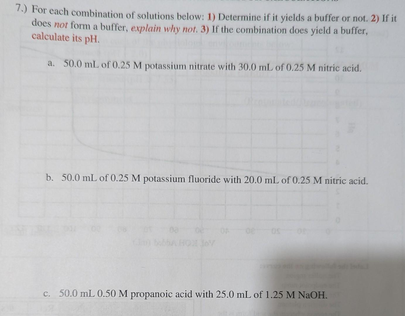 Solved 7.) ﻿For each combination of solutions below: 1) | Chegg.com