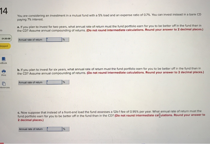 Solved You are considering an investment in a mutual fund | Chegg.com