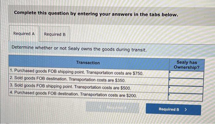 Solved For each transaction of Sealy Company, (a) determine | Chegg.com