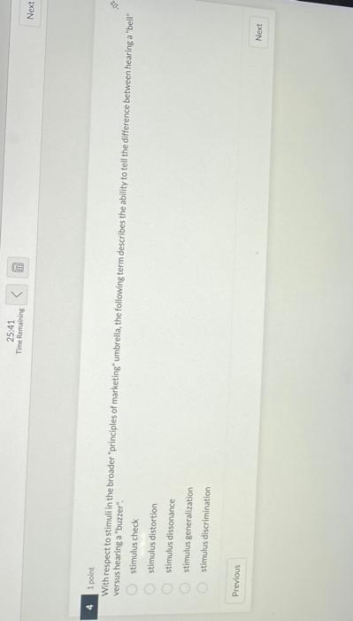 Solved 1 polnt With respect to stimuli in the broader | Chegg.com