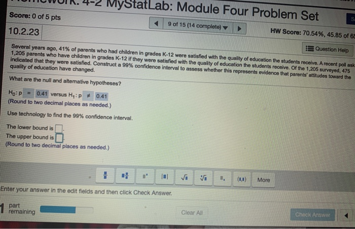 Solved NOIR. 4-2 MyStatLab: Module Four Problem Set Score: 0 | Chegg.com