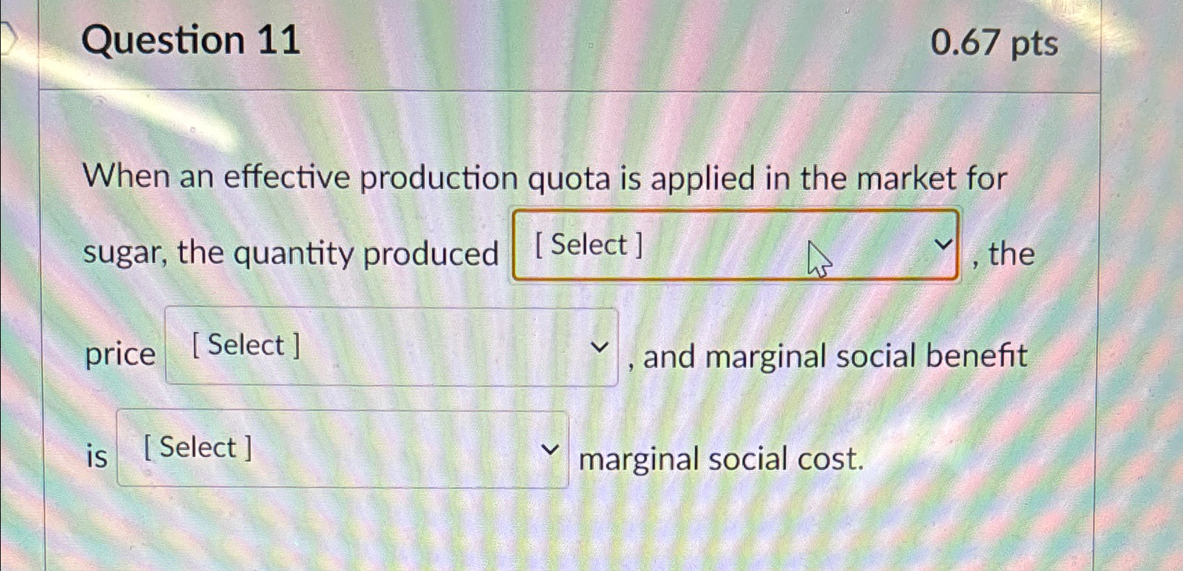 Solved Question 110.67ptsWhen an effective production quota | Chegg.com