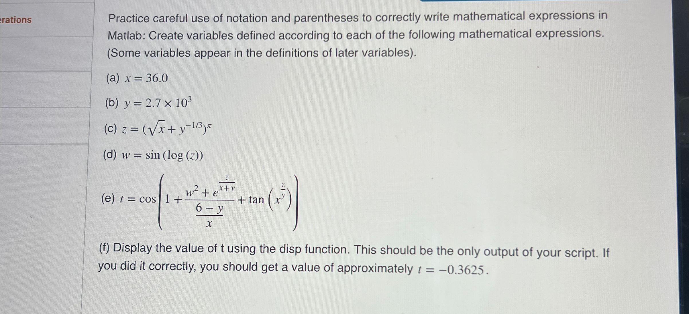 Solved Practice careful use of notation and parentheses to | Chegg.com