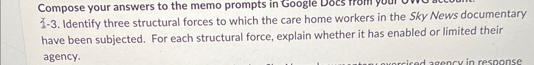 Solved Compose your answers to the memo prompts if three | Chegg.com