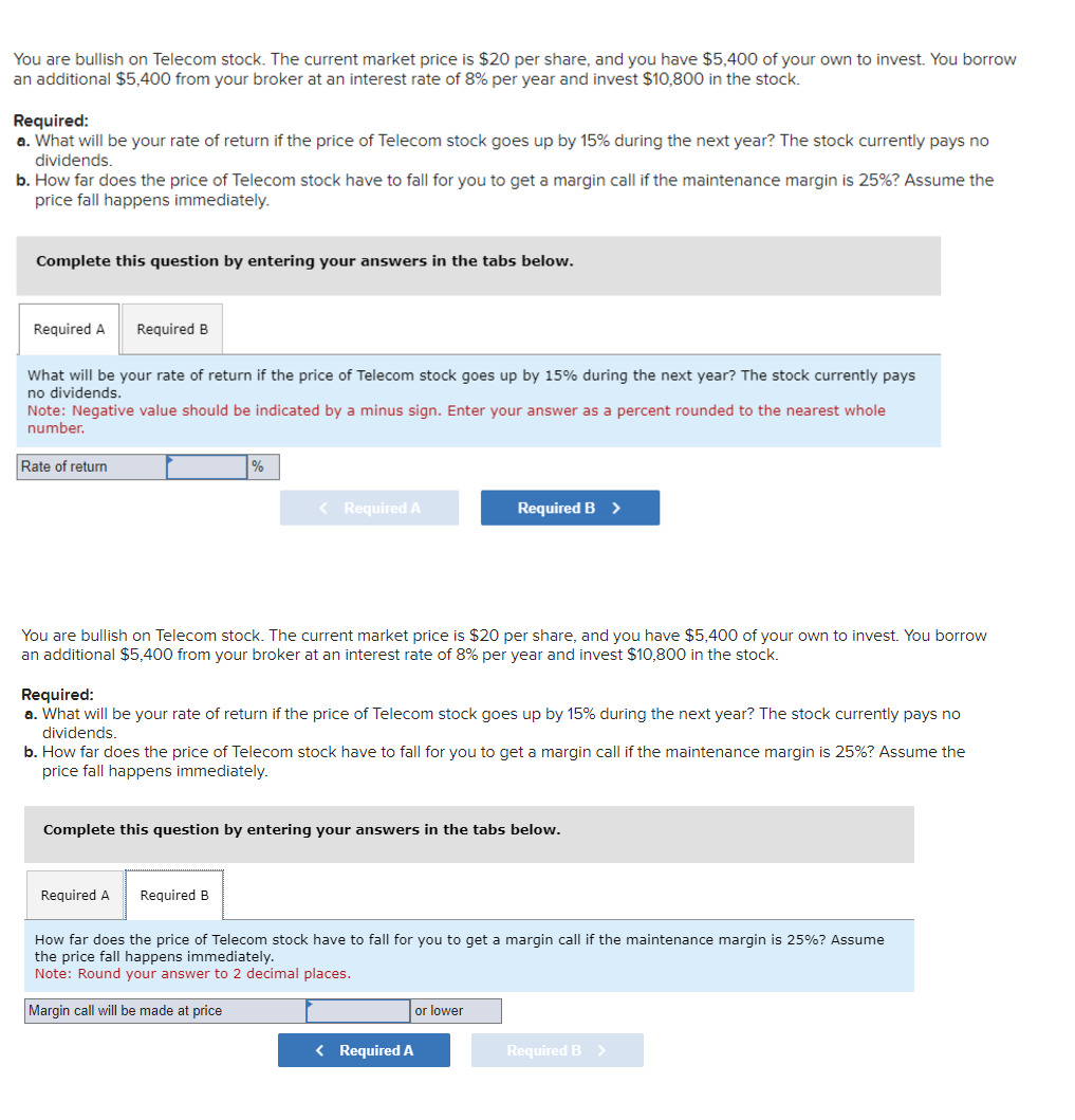 Solved You are bullish on Telecom stock. The current market | Chegg.com