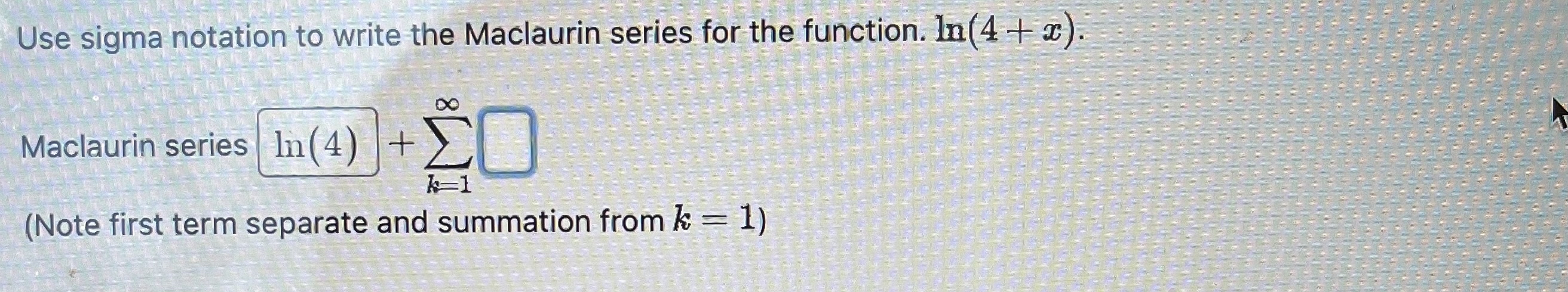Solved Use sigma notation to write the Maclaurin series for | Chegg.com