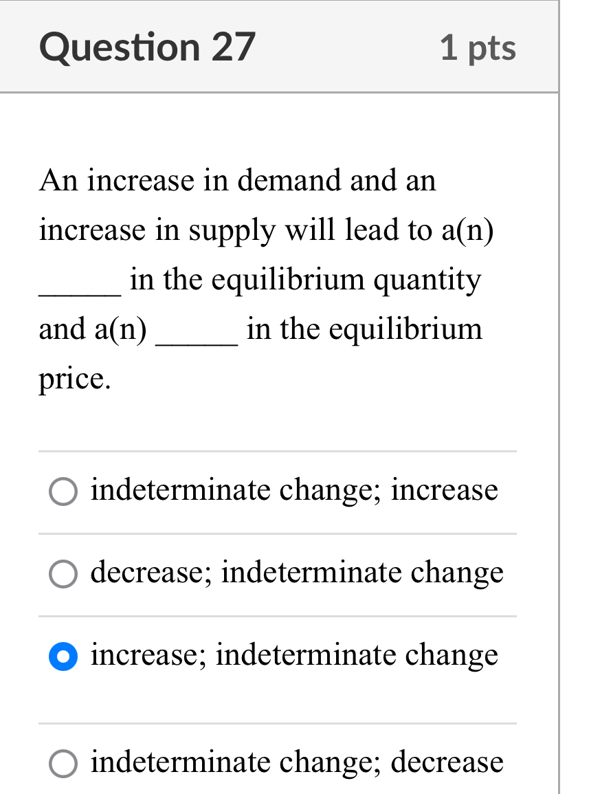 Solved Question 271 ﻿ptsAn increase in demand and an | Chegg.com