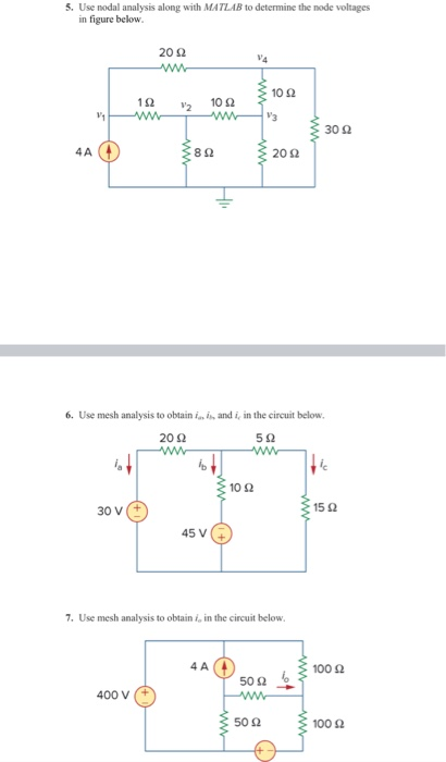 Solved 5. Use nodal analysis along with MATLAB to determine | Chegg.com