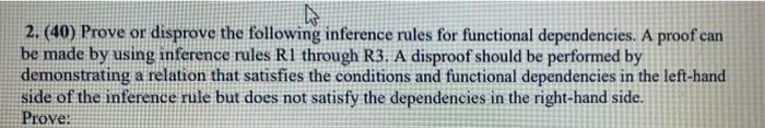 Solved 2. (40) Prove or disprove the following inference | Chegg.com