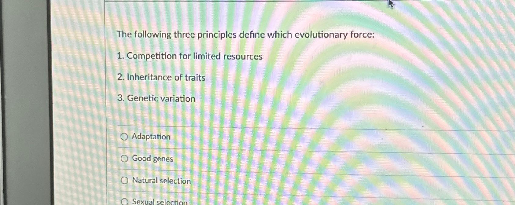 Solved The following three principles define which | Chegg.com