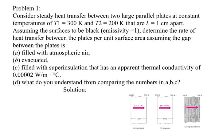 Solved Problem 1: Consider steady heat transfer between two | Chegg.com