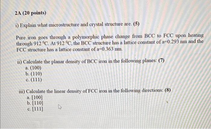 Solved i) Explain what microstructure and crystal structure | Chegg.com