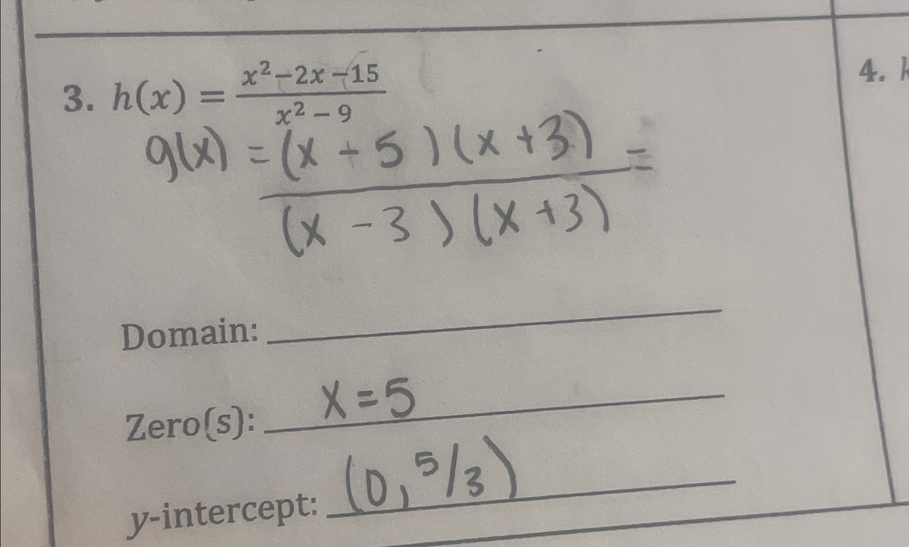 Solved g(x)=x2-2x-15x2-9(x-3)(x+3)=Domain: ﻿Zero(s): | Chegg.com