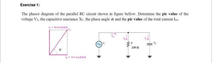 Solved Exercise 1: The phasor diagram of the parallel RC | Chegg.com