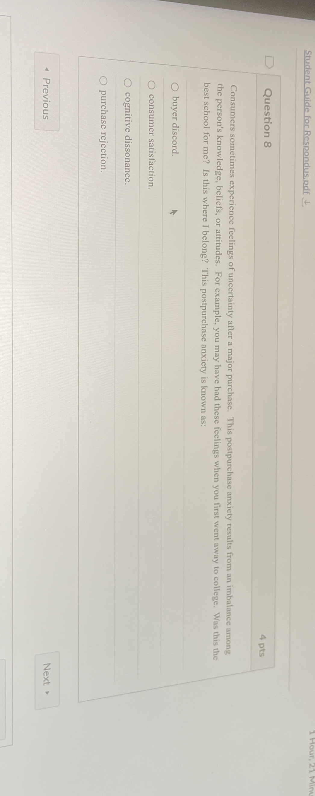 Solved Student Guide for Respondus,pdfdarrQuestion 84 | Chegg.com