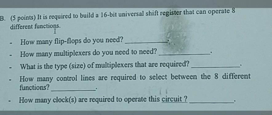 Solved B. (5 points) It is required to build a 16 -bit | Chegg.com