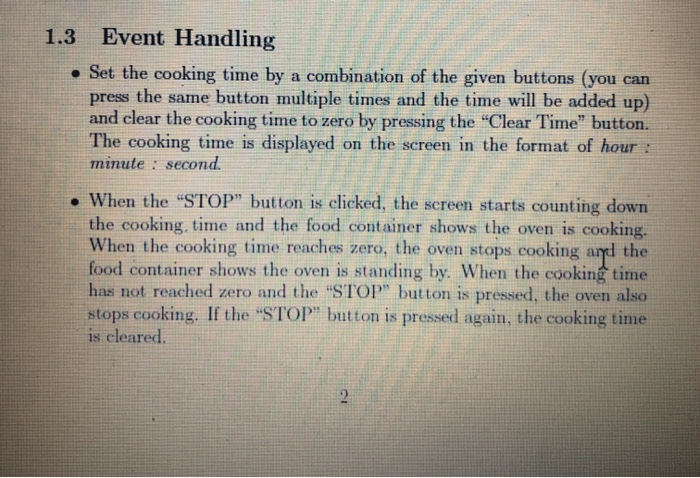 Solved 1 Microwave Oven Simulation tool Write a Java | Chegg.com